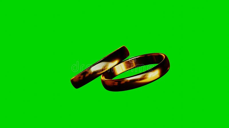 3d Render Model of Wedding Rings Rotating on a Green Screen Stock ...