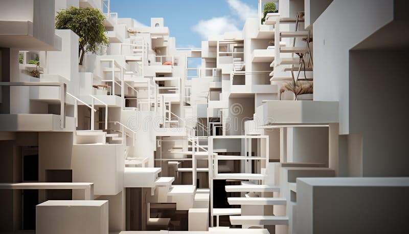 3d Render Building 3d Render of a Modern Building Generative AI Stock ...