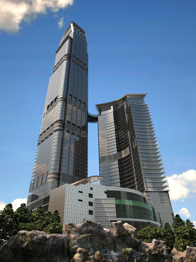 3d Render of Building Exterior Stock Illustration - Illustration of ...