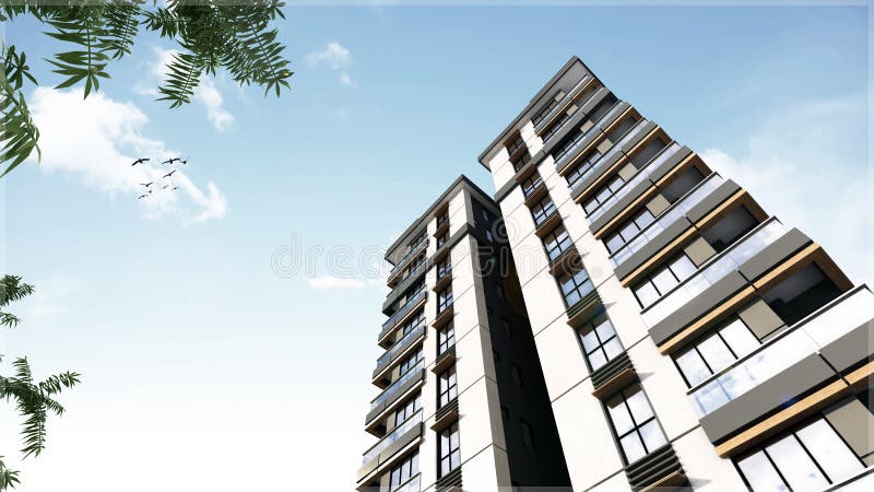 3d Render of Modern Buildings Stock Illustration - Illustration of ...