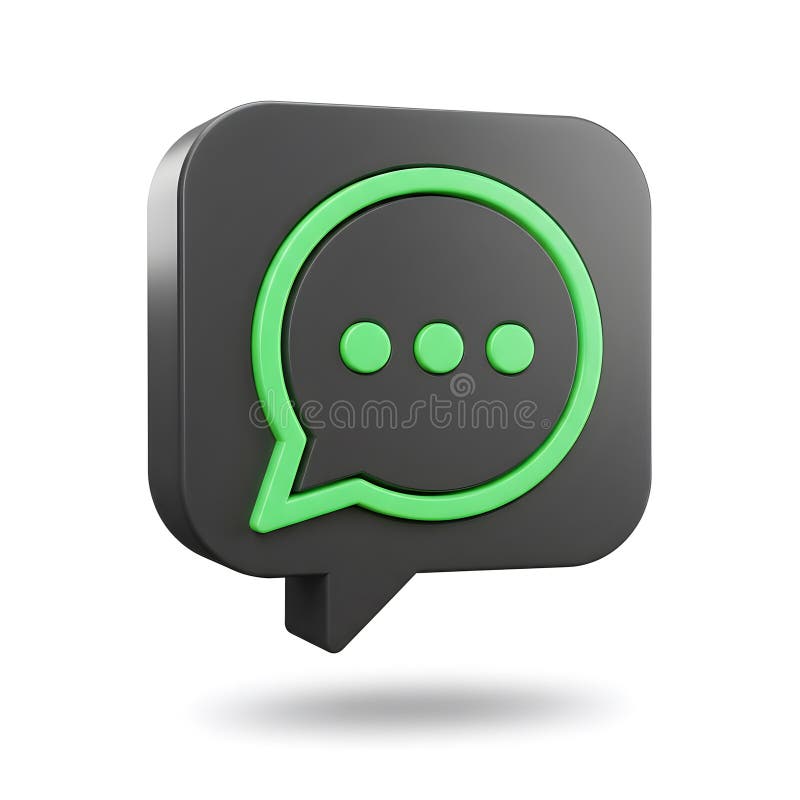 3D Render of a Modern Chat Bubble Icon Design Communication App ...