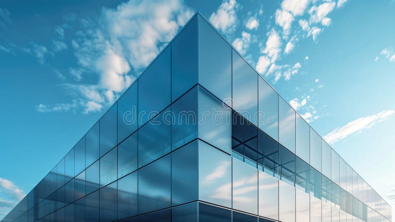 3d Render of Modern Data Center Office Building with Glass Facade and ...