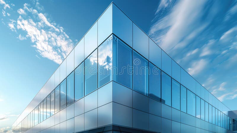 3d Render of Modern Data Center Office Building with Glass Facade and ...