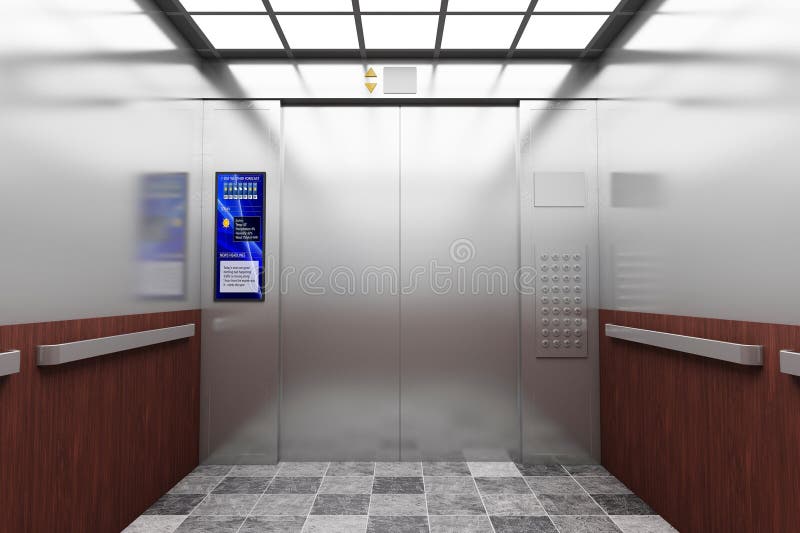 3D Render of a Modern Elevator Stock Illustration - Illustration of ...