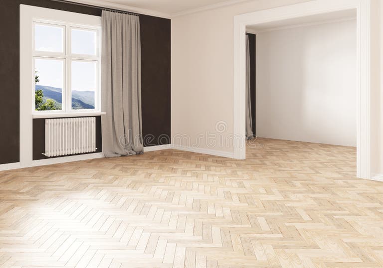 3d Render of Modern Empty Space with Classical White Walls Stock ...