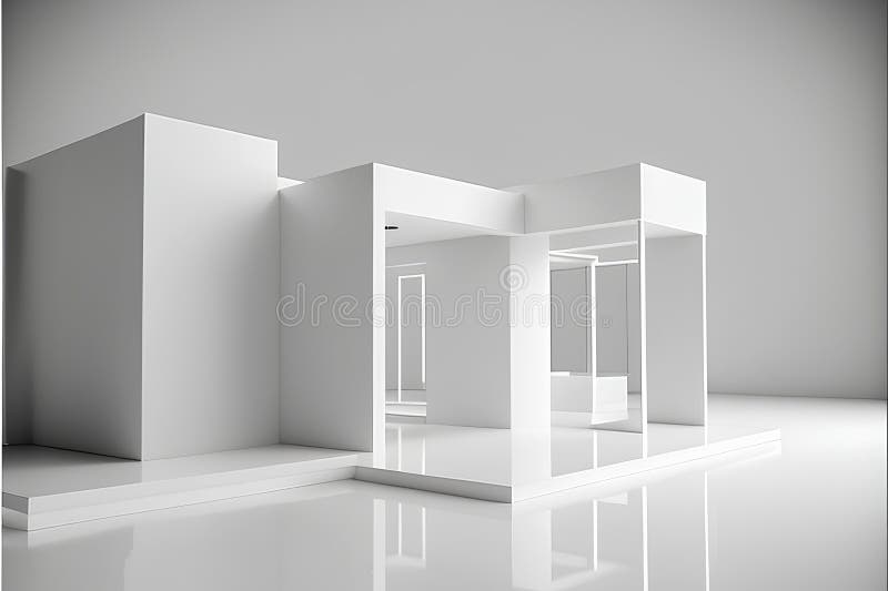 3d Render of Modern Exhibition Stand with Empty Space for Your Design ...