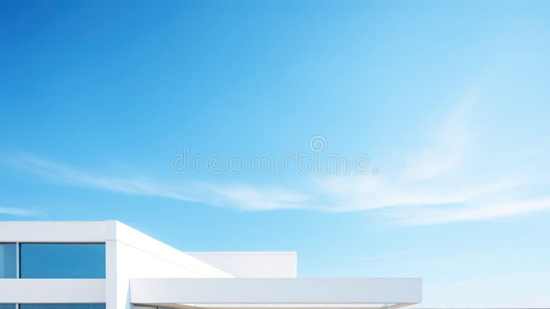 3d Render of Modern House with Blue Sky and White Clouds Stock ...
