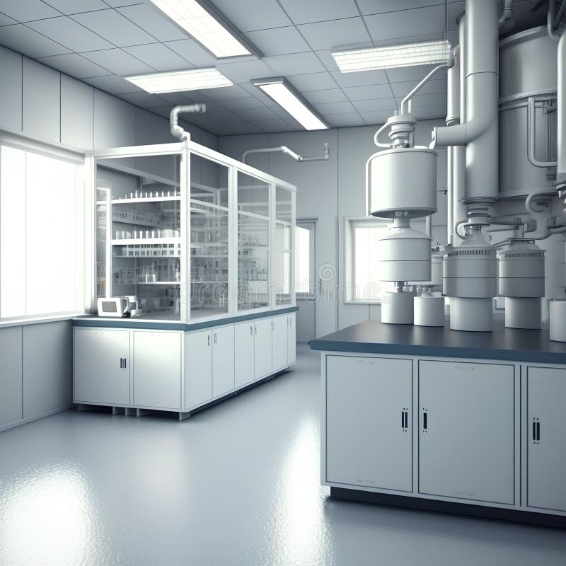 3d Render of Modern Laboratory Interior with White Furniture and Lab ...