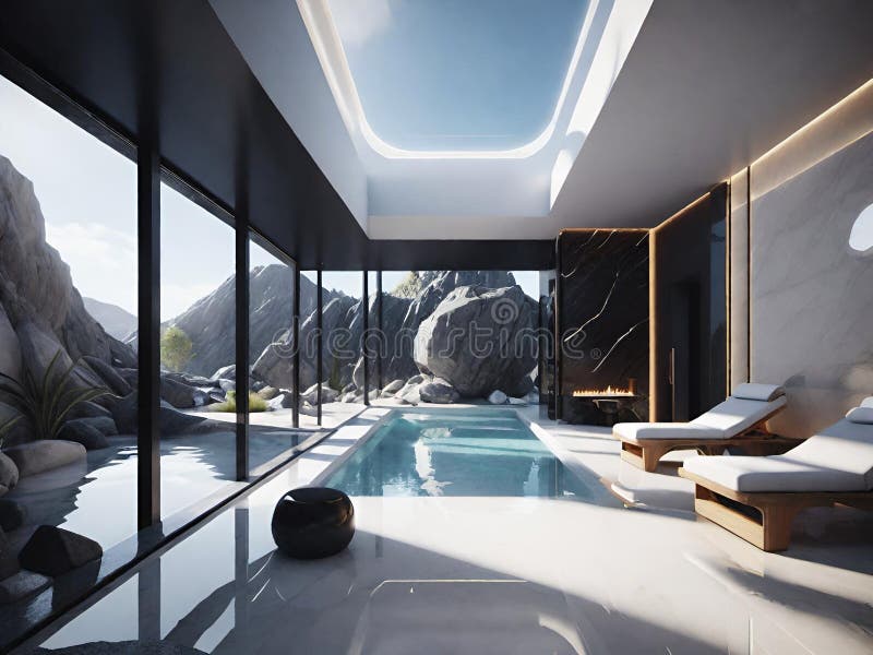 3d Render of Modern Luxury House Exterior Stock Illustration ...