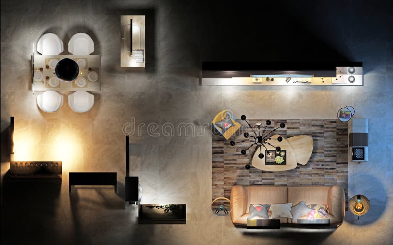 3d render of modern house stock illustration. Illustration of corridor ...