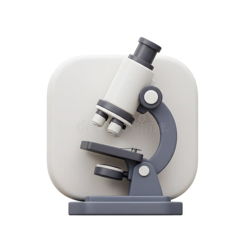 3D Render of a Modern Microscope on White Background App Icon Design ...