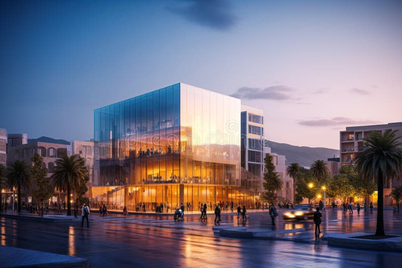 Modern Office Building, Group of Business People, Morocco Stock ...