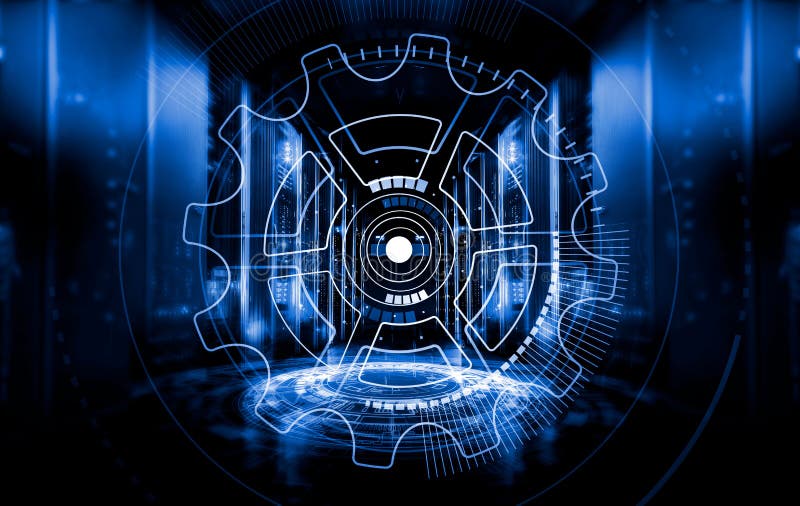 3d Render a Modern Server Room, High-performance Servers on a Blue ... 3d Render a Modern Server Room, High-performance Servers on a Blue ...