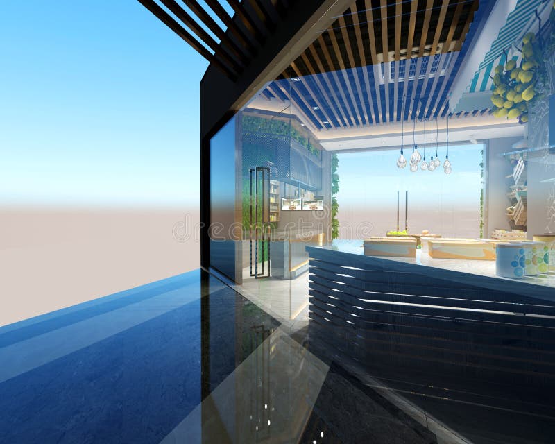 3d render of modern shop stock illustration. Illustration of colorful ...