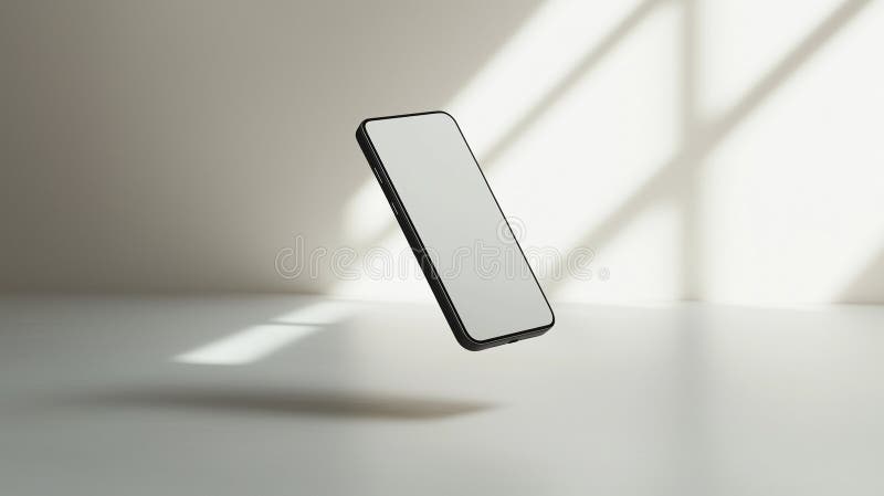 3D Render of Modern Smartphone Floating in a Minimalistic Setting ...