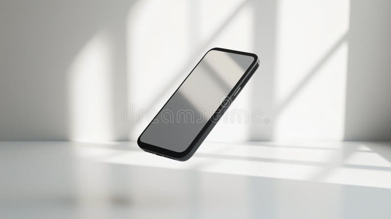 3D Render of Modern Smartphone Floating in a Minimalistic Setting ...