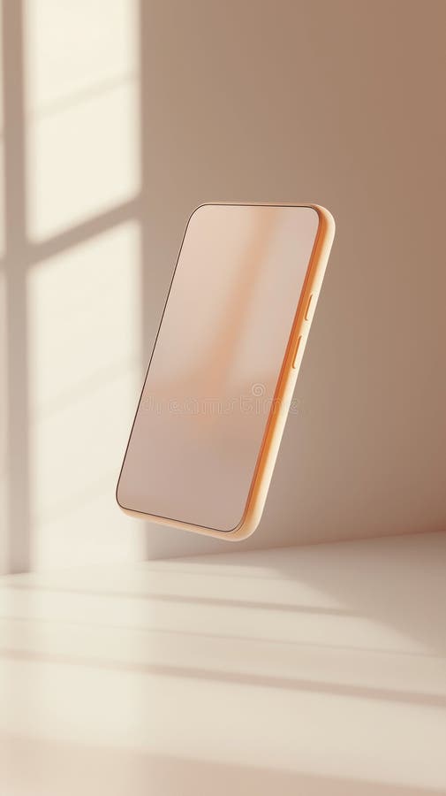 3D Render of Modern Smartphone Floating in a Minimalistic Setting ...