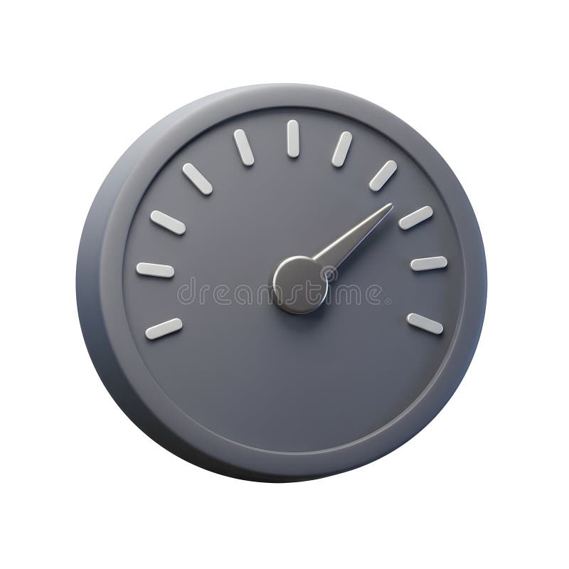 3D Render of a Modern Speedometer Gauge Indicating Progress and Speed ...
