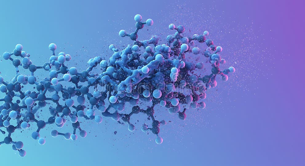 Abstract Molecular Structure Visualization: a 3D Render of Complex ...