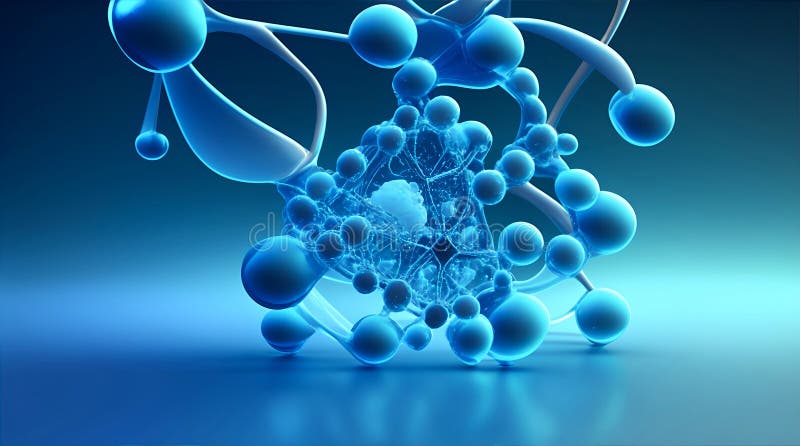 Chemistry Molecule Abstract Background in Blue Tone Color Stock ...