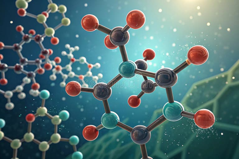 3d Render of Molecule, Molecule of Chemistry, Background with Molecules ...