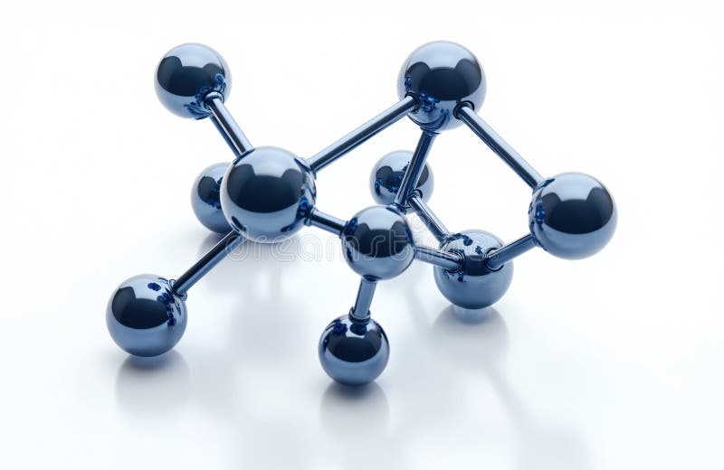 3D Render Molecule Structure. Spheres Connected by Rods. Abstract ...