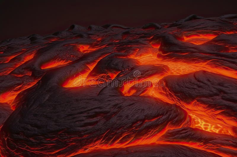 3D Render Molten Lava Texture Background. Lava Was in the Cracks of the ...