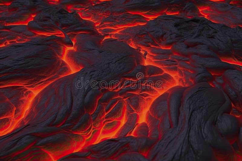 3D Render Molten Lava Texture Background. Lava Was in the Cracks of the ...