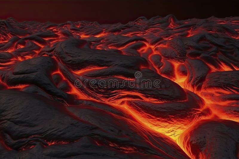 3D Render Molten Lava Texture Background. Lava Was in the Cracks of the ...