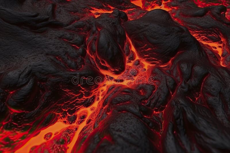 3D Render Molten Lava Texture Background. Lava Was in the Cracks of the ...
