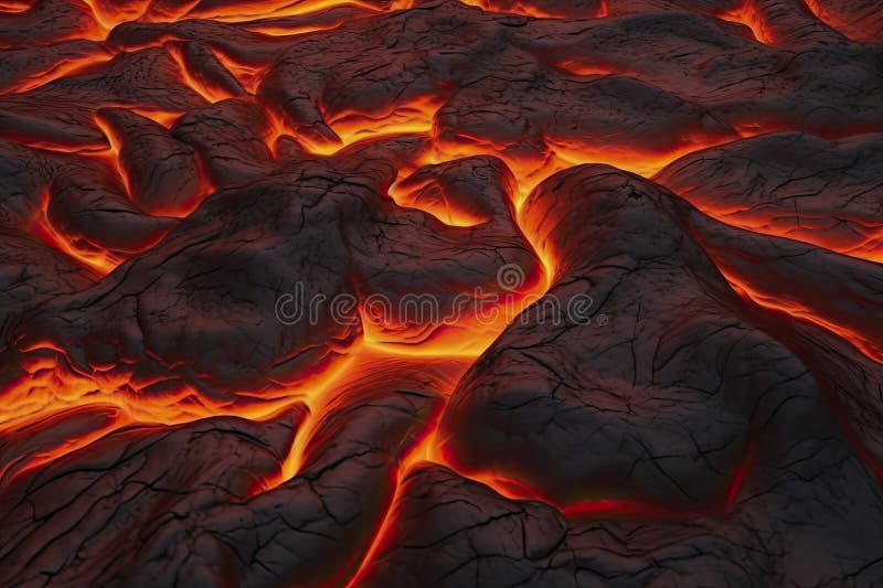 3D Render Molten Lava Texture Background. Lava Was in the Cracks of the ...