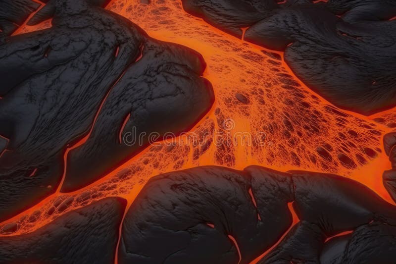 3D Render Molten Lava Texture Background. Lava Was in the Cracks of the ...