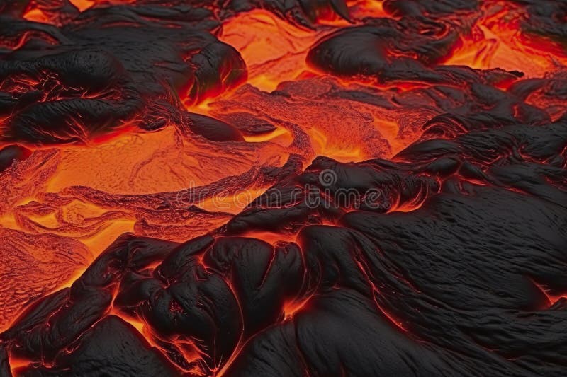 3D Render Molten Lava Texture Background. Lava Was in the Cracks of the ...