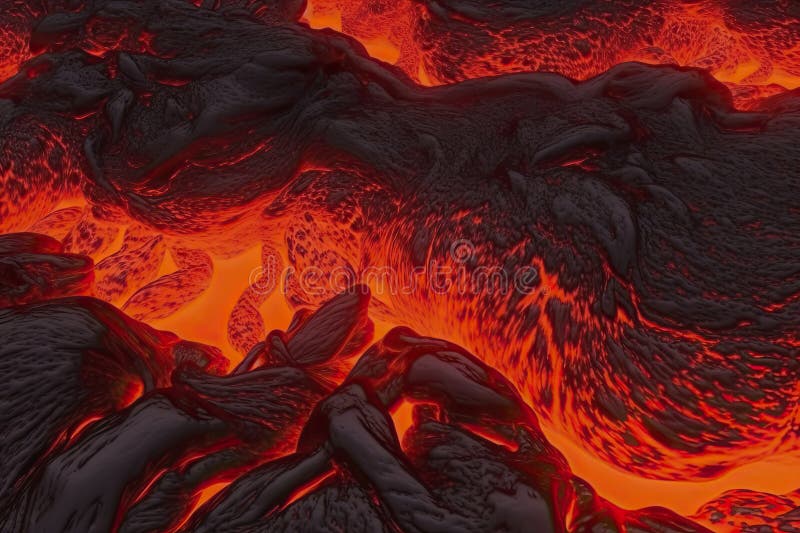 3D Render Molten Lava Texture Background. Lava Was in the Cracks of the ...