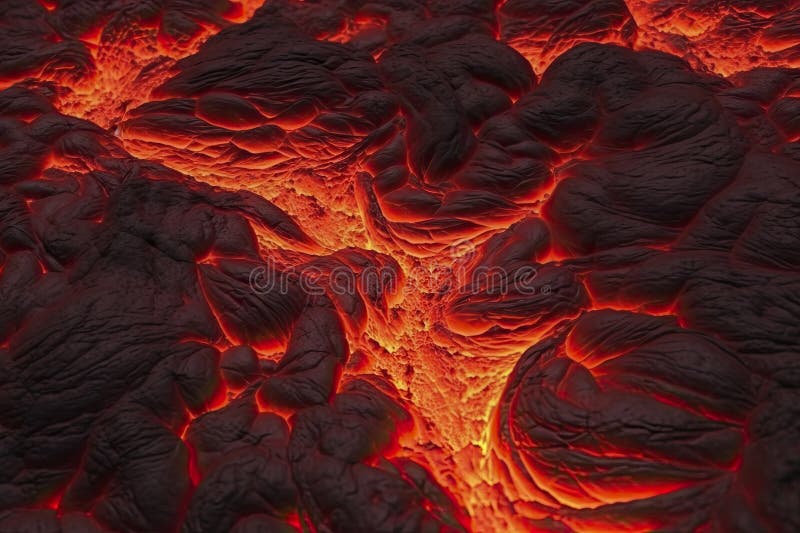3D Render Molten Lava Texture Background. Lava Was in the Cracks of the ...