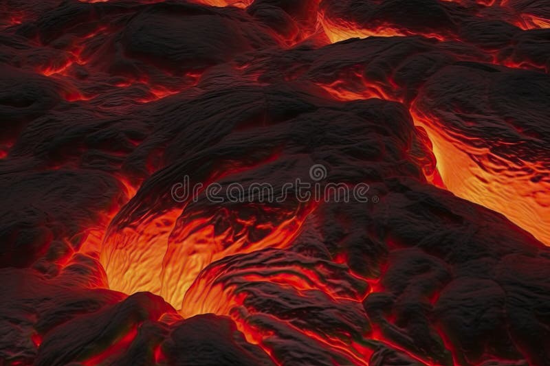 3D Render Molten Lava Texture Background. Lava Was in the Cracks of the ...