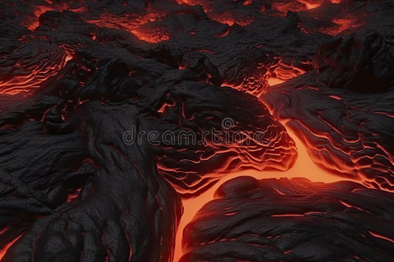 3D Render Molten Lava Texture Background. Lava Was in the Cracks of the ...