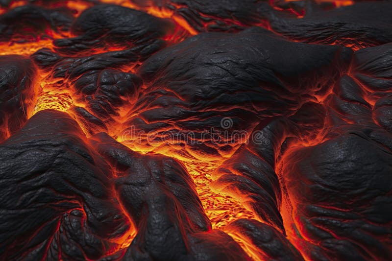 3D Render Molten Lava Texture Background. Lava Was in the Cracks of the ...