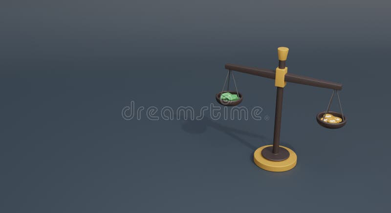 3d render of money scale stock illustration. Illustration of legal ...