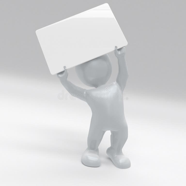 Morph Man with Sign Protesting Stock Illustration - Illustration of ...