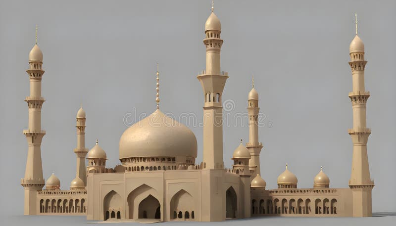3d Render Mosque Islamic Design Ai Generator Stock Illustration ...