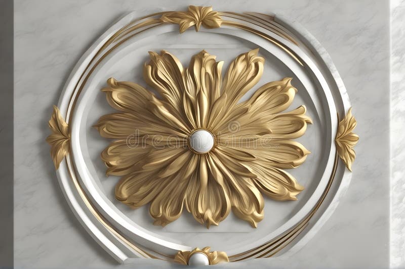 3d Render Moulding Decoration Ornament Ceiling Plaster Stock ...