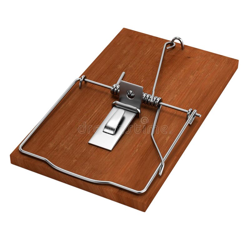 3d render of mouse trap stock illustration. Illustration of object ...