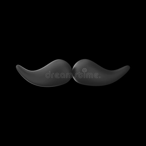 3D Render of Moustache Element on Black Stock Illustration ...