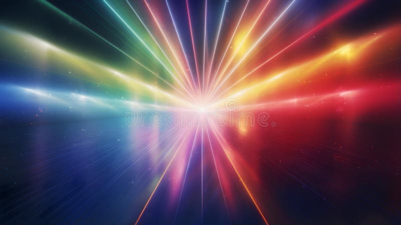 3D Render of Multicolor Light Rays. Abstract Background Stock ...