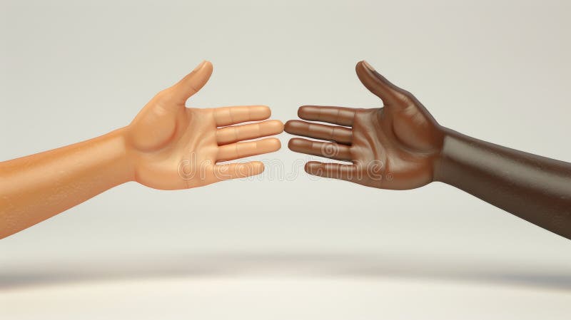 3D Render of Multiracial Hands Clapping. Teamwork, International ...