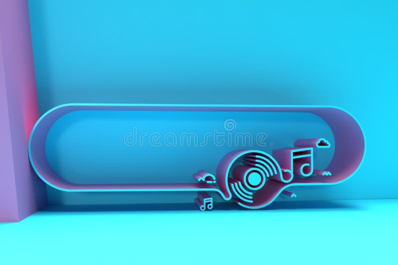 3D Render Music Banner Flyer Poster Illustration Stock Illustration ...