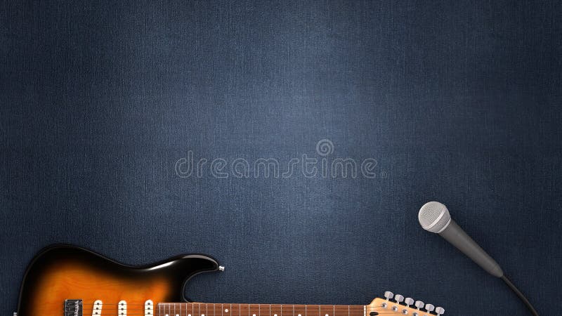 3d Render Musical Instruments in the Background Stock Illustration ...