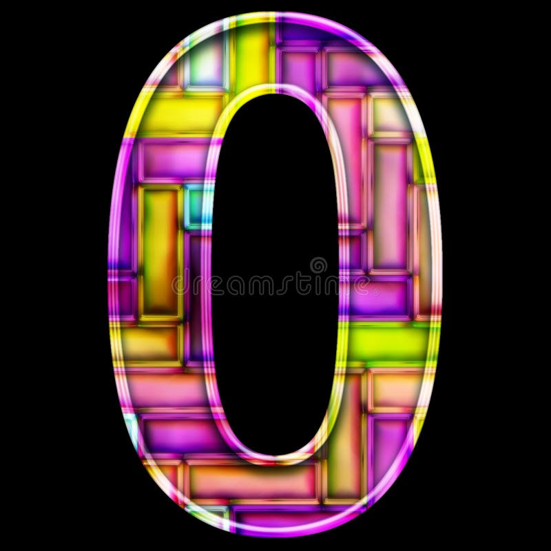3D Render of Neon Bricks Number 0 Stock Illustration - Illustration of ...