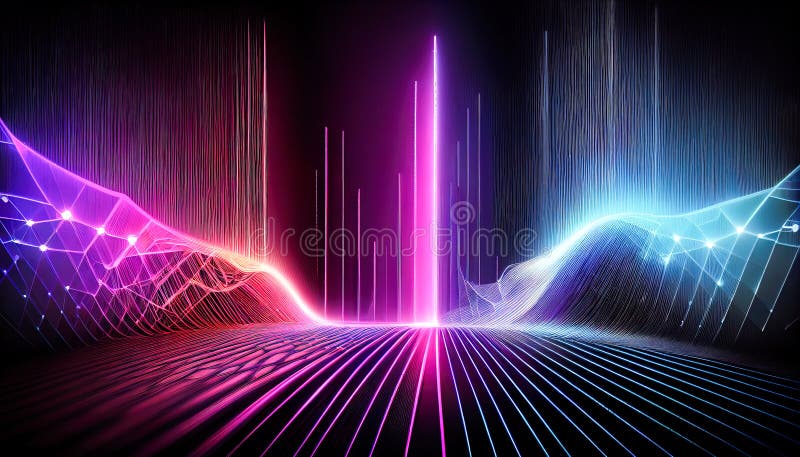 3d Render Neon Light Laser Show. Generative AI, Generative, AI Stock ...